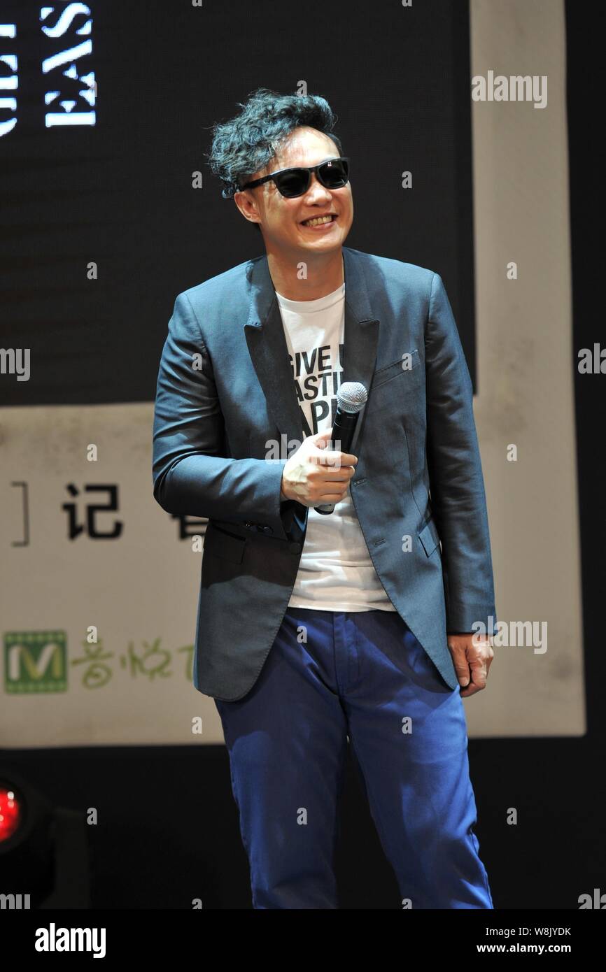 Hong Kong singer Eason Chan smiles during a press conference for his ...