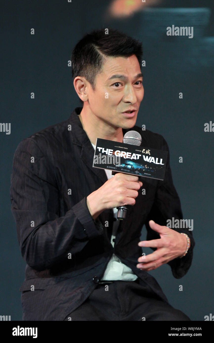 Hong Kong singer and actor Andy Lau speaks during a press conference ...