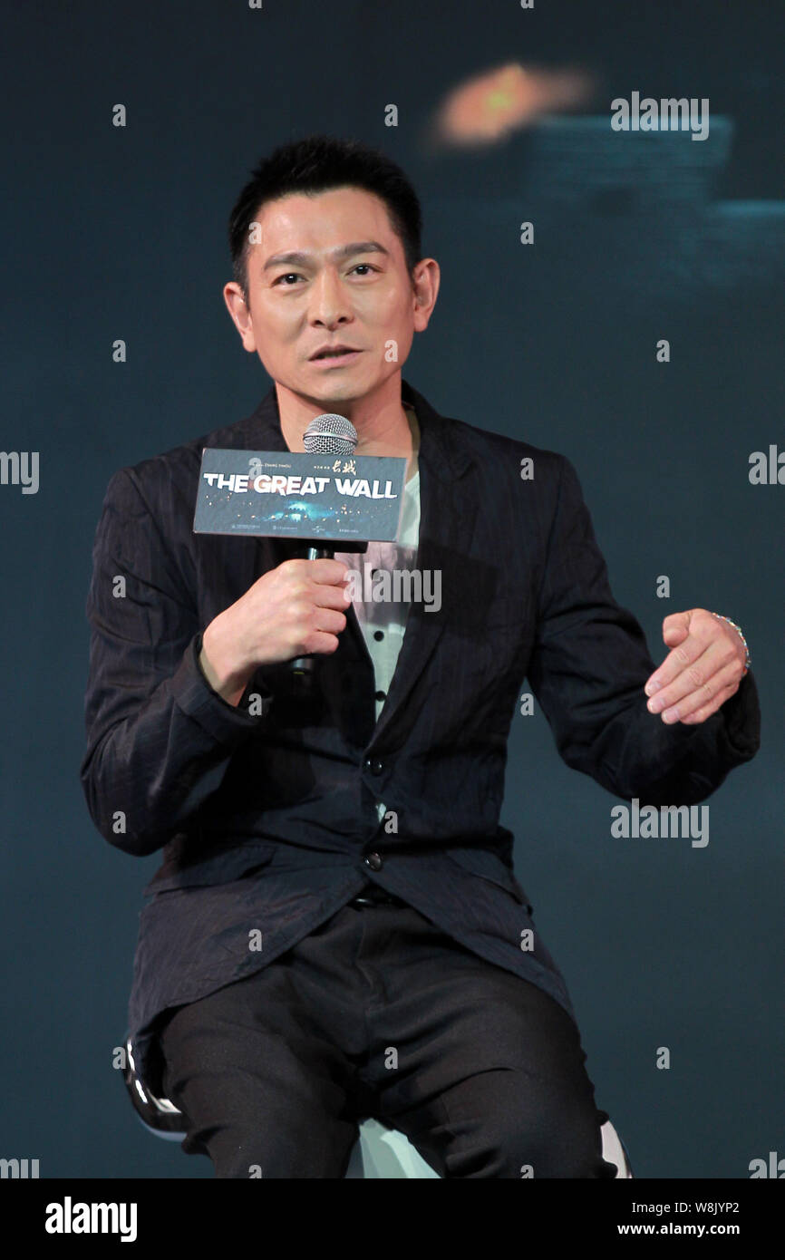 Hong Kong singer and actor Andy Lau speaks during a press conference ...