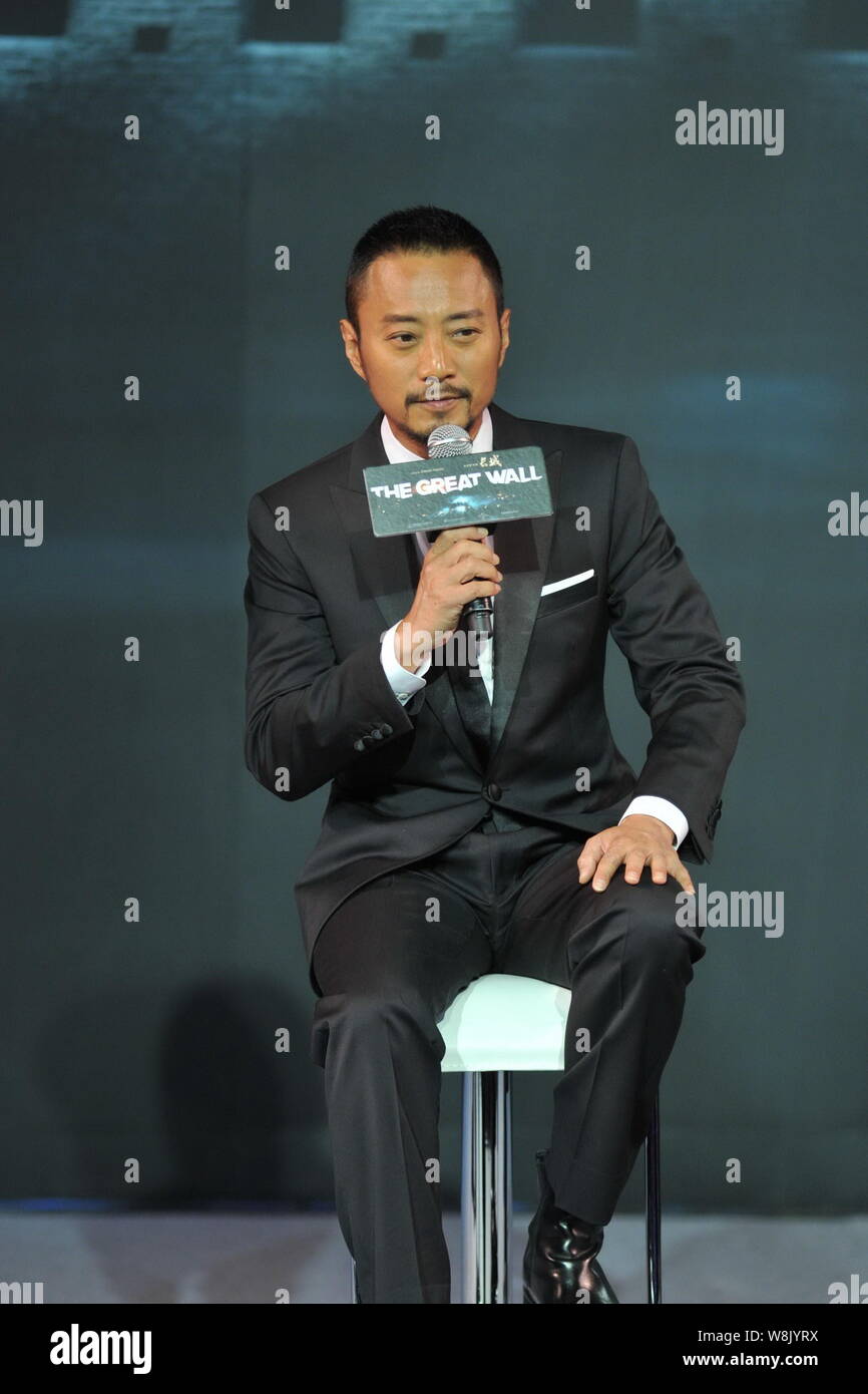 Chinese actor Zhang Hanyu attends a press conference for his new movie ...