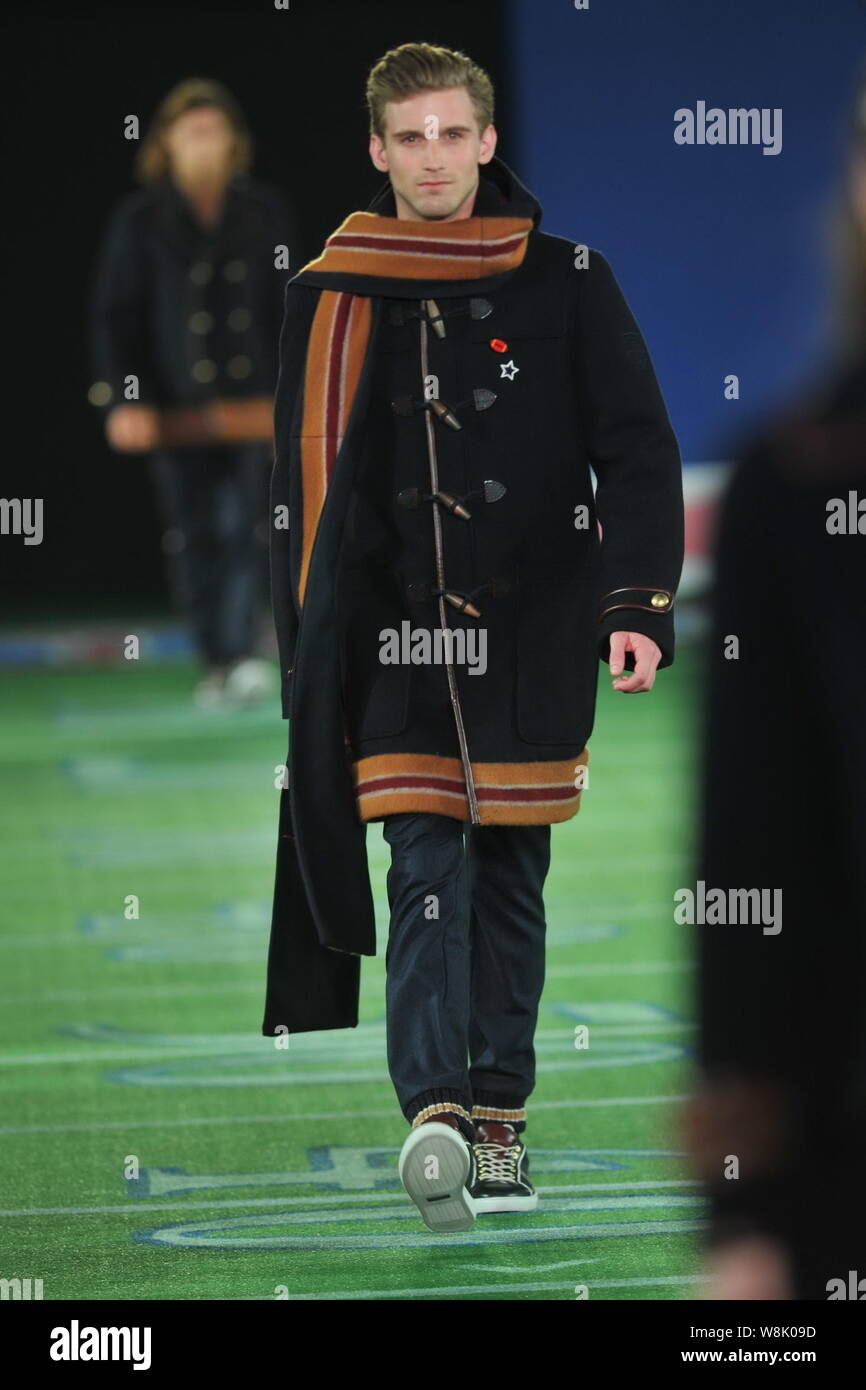 American model Robert Jackson King displays a new creation at the Tommy ...