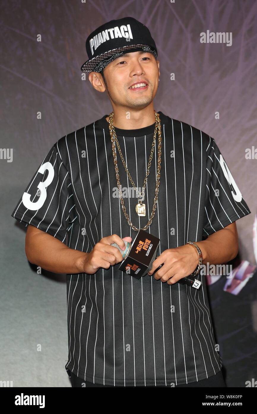 Taiwanese singer and actor Jay Chou poses at a press conference for the ...