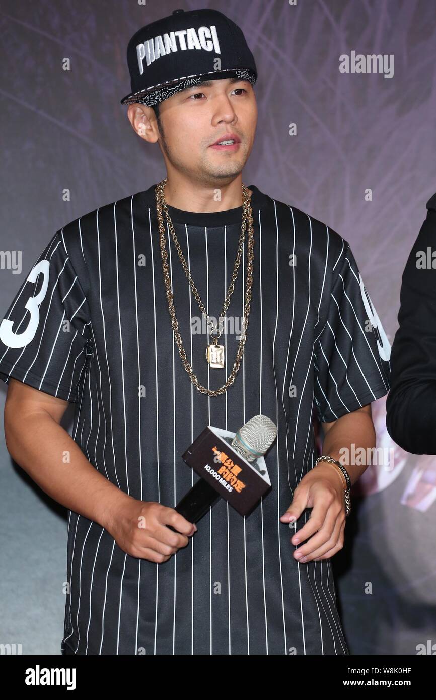 Taiwanese singer and actor Jay Chou poses at a press conference for the ...