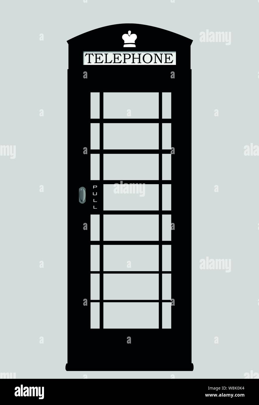 Traditional black telephone booth, detailed vector, symbol for London ...
