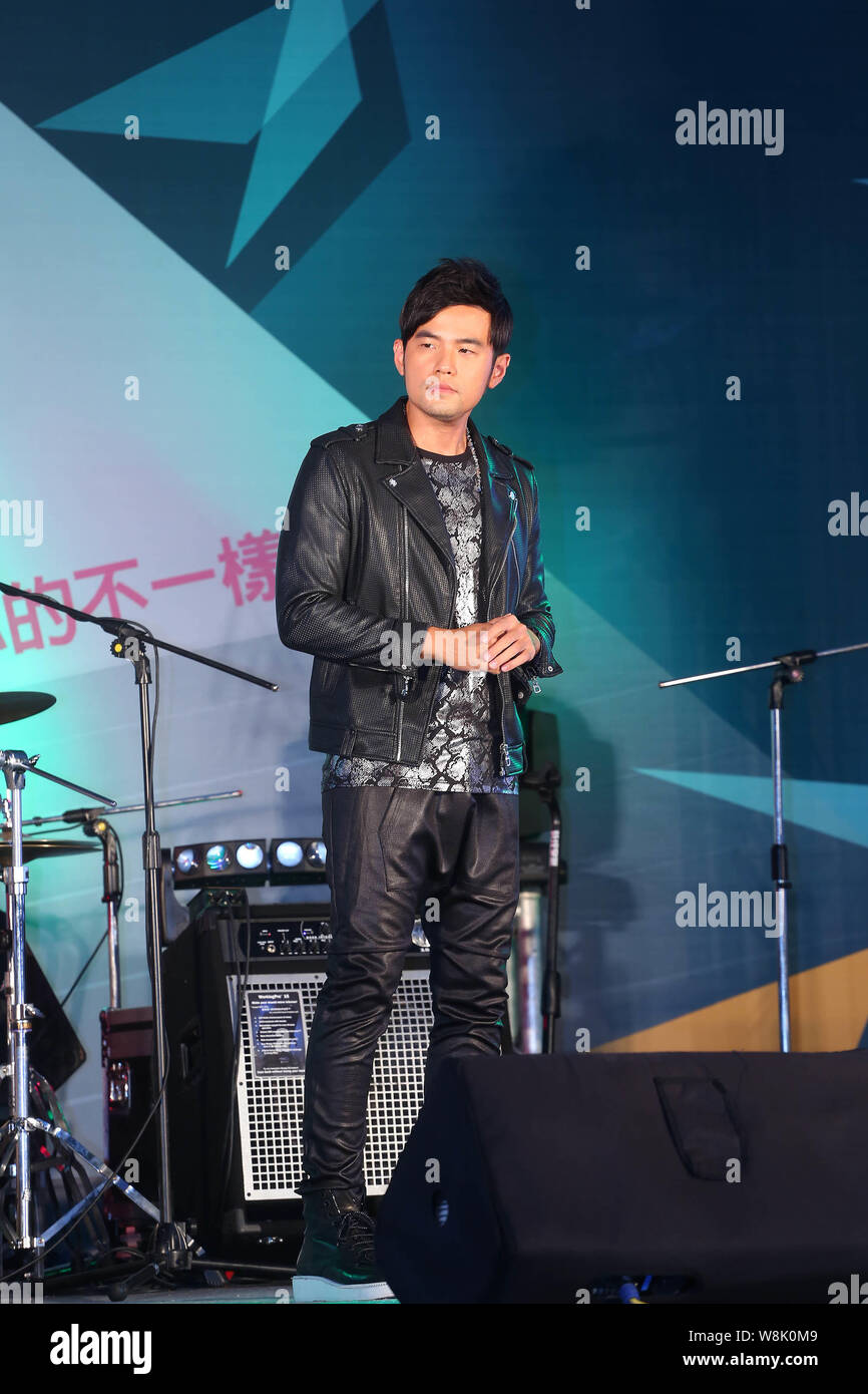 Taiwanese singer Jay Chou poses during the final contest of the 3rd H.O ...