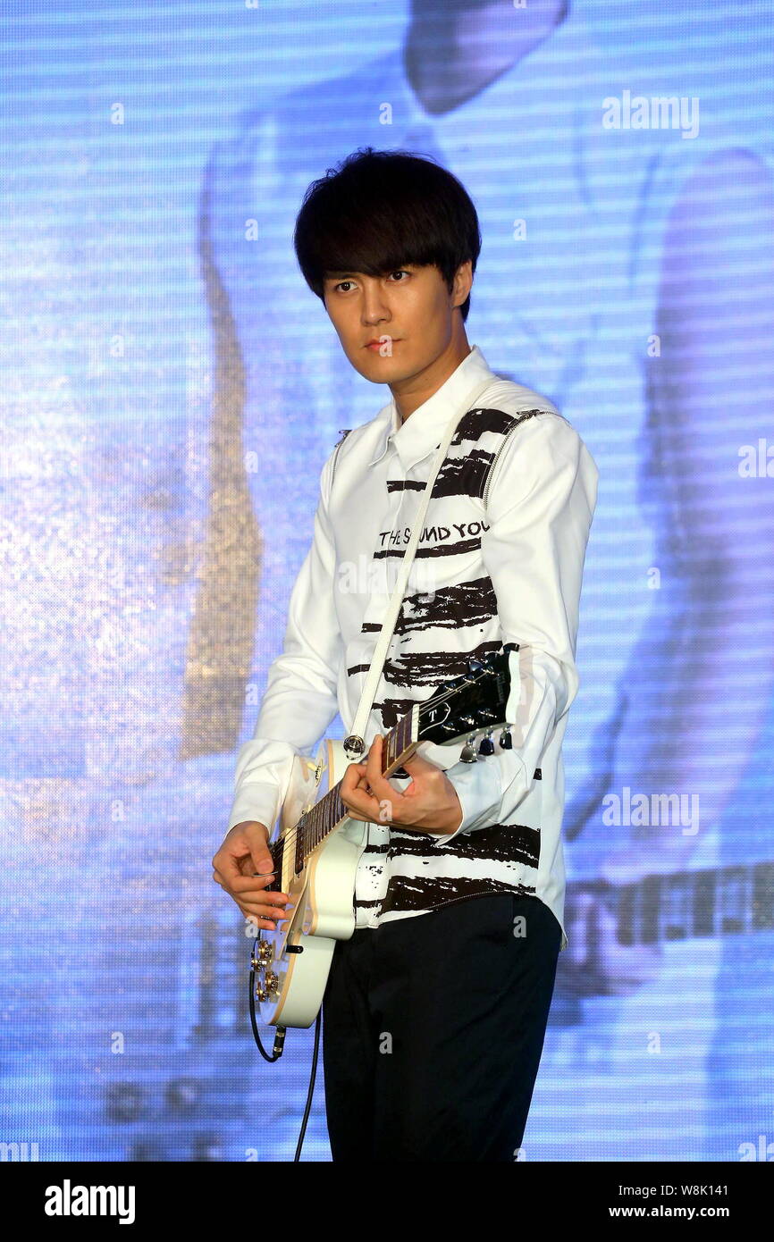 Taiwanese singer Kenji Wu performs at a press conference for his new ...