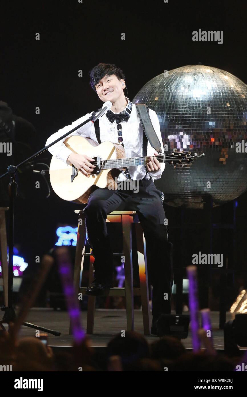 Singaporean singer JJ Lin performs at the Taipei concert of his "JJ ...