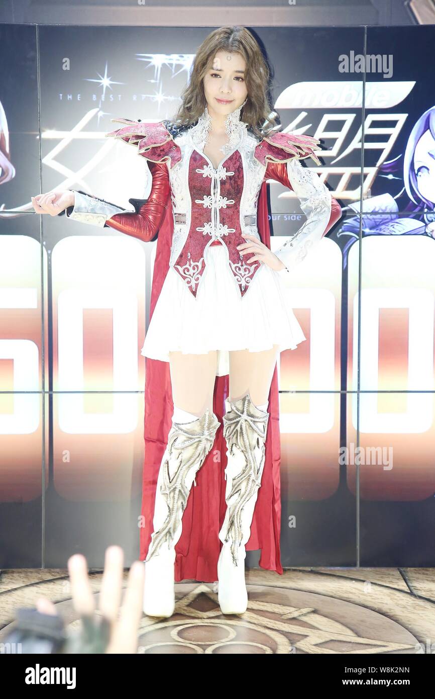 Singer and actress Tia Li of Taiwanese girl group Dream Girls poses at ...