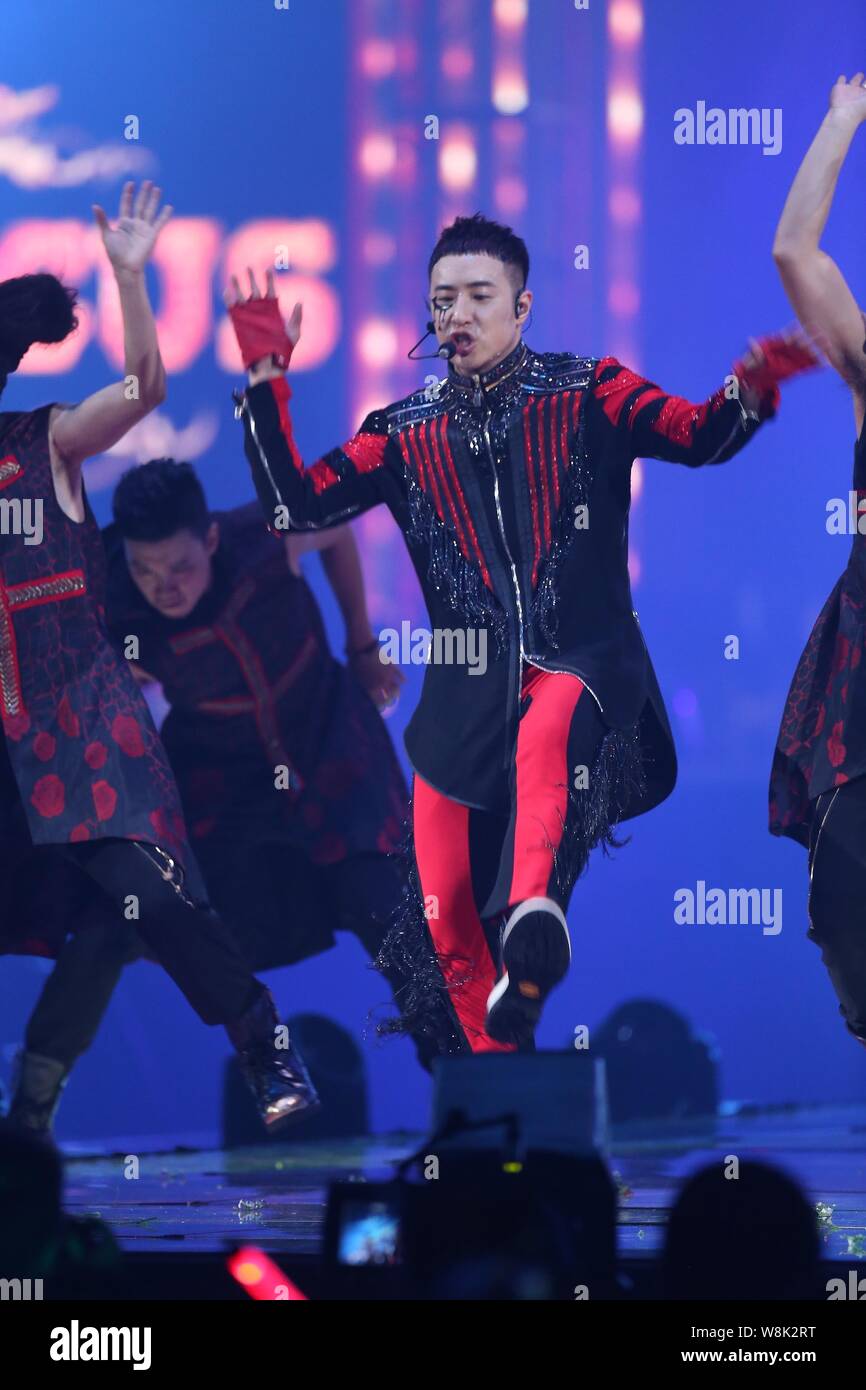 Taiwanese singer Wilber Pan performs at his concert in Taipei, Taiwan ...