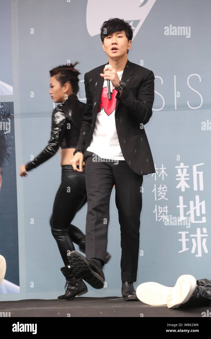 Singaporean singer JJ Lin performs at a promotional event for his new ...