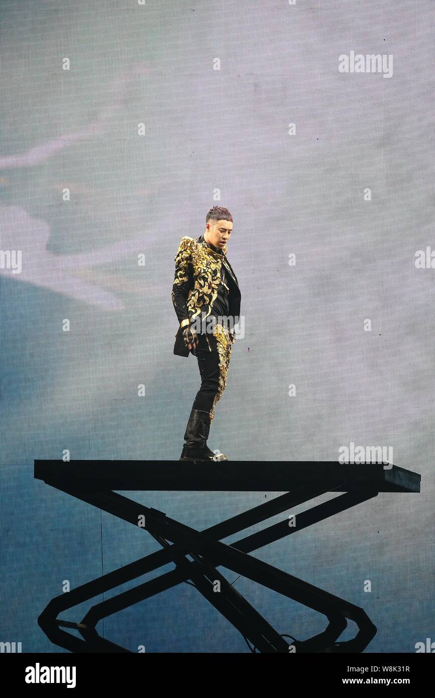 Taiwanese singer Wilber Pan performs at his concert in Taipei, Taiwan ...