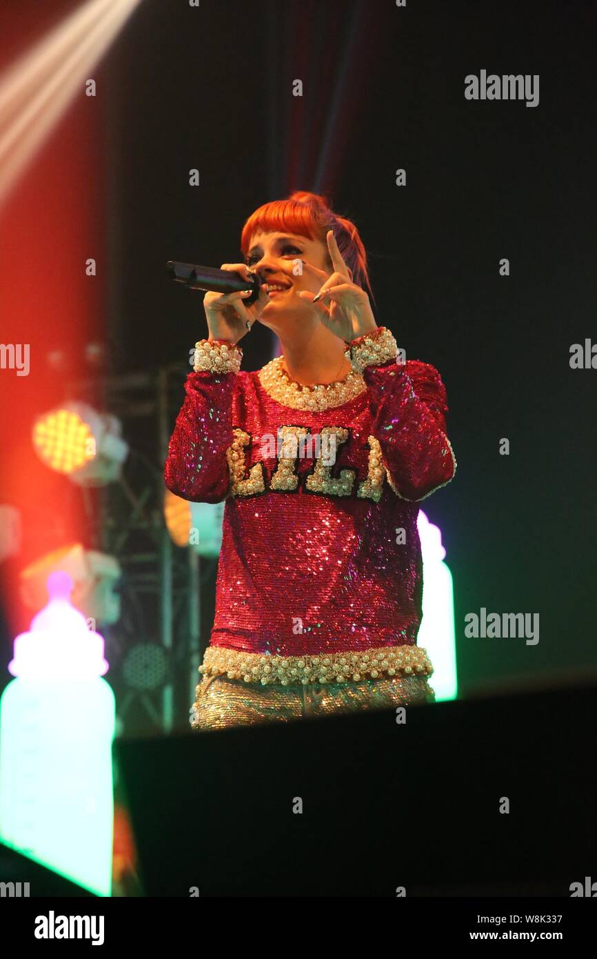 English singer Lily Allen performs at her concert in Taipei, Taiwan, 29 ...