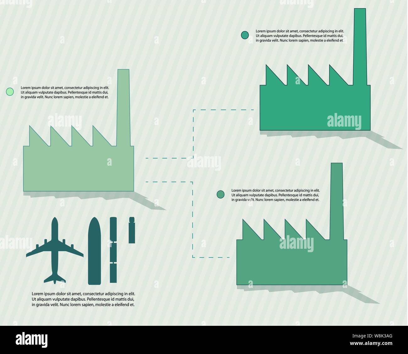 Transportation in manufacturing, infographic vector with transport ...