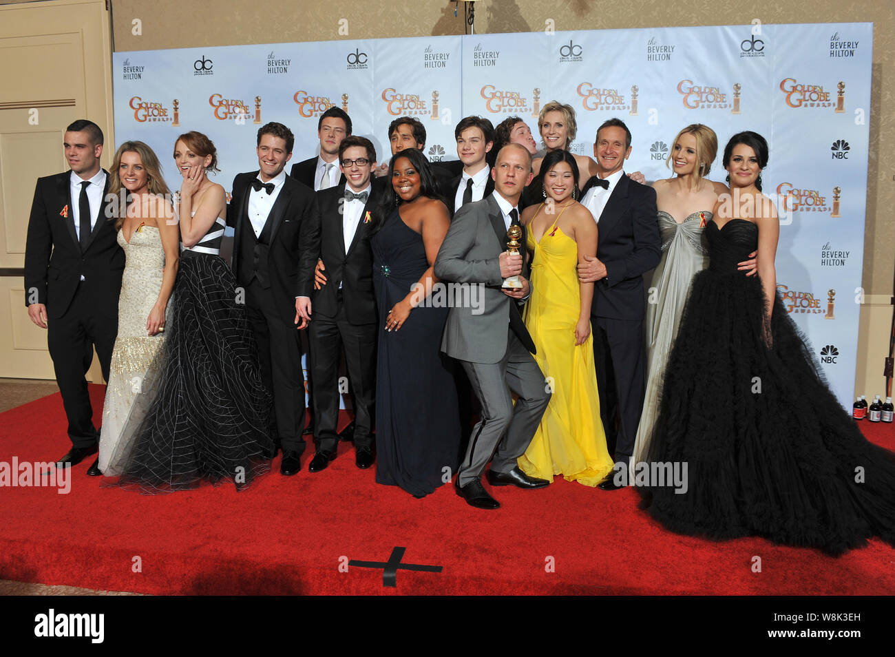 LOS ANGELES, CA. January 18, 2010: Glee stars at the 67th Golden Globe ...