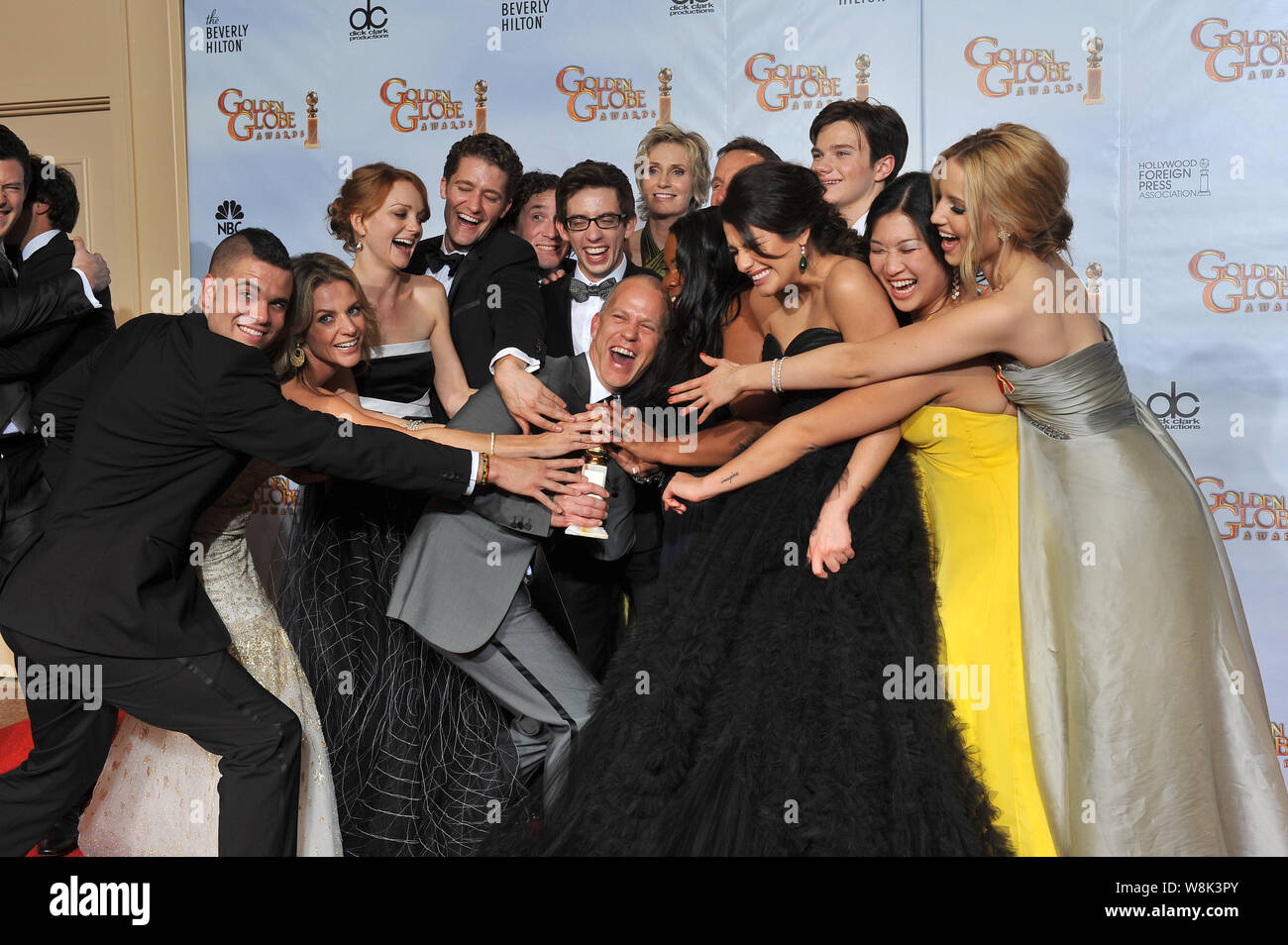 LOS ANGELES, CA. January 18, 2010: Glee stars at the 67th Golden Globe ...