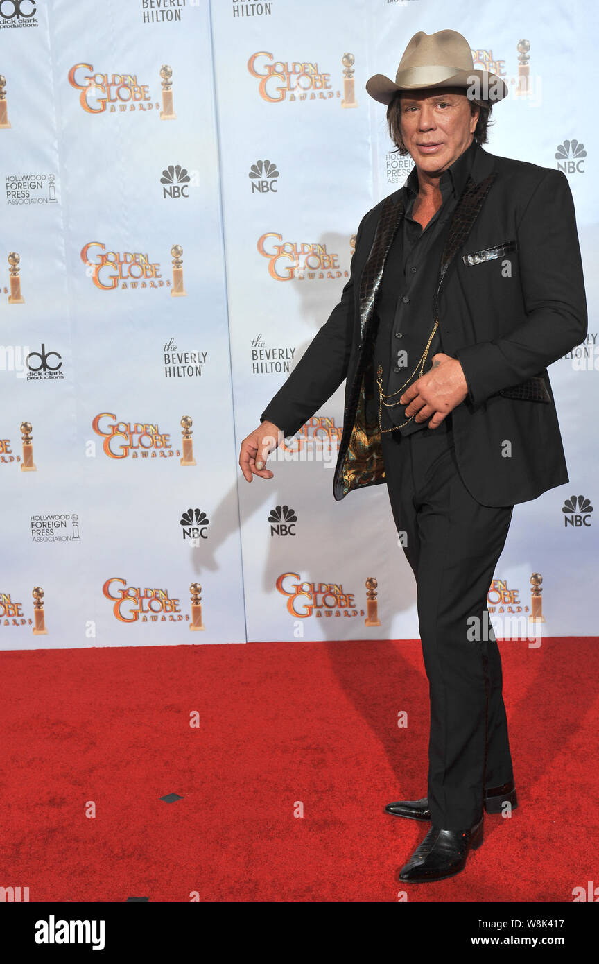 LOS ANGELES, CA. January 18, 2010: Mickey Rourke at the 67th Golden ...