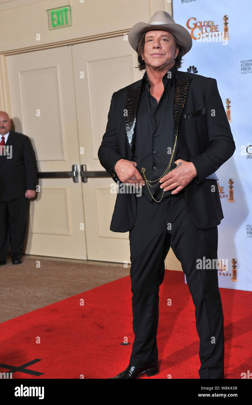 LOS ANGELES, CA. January 18, 2010: Mickey Rourke at the 67th Golden ...