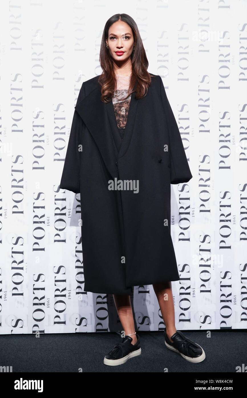 Puerto Rican model Joan Smalls Rodriguez arrives for the fashion show ...