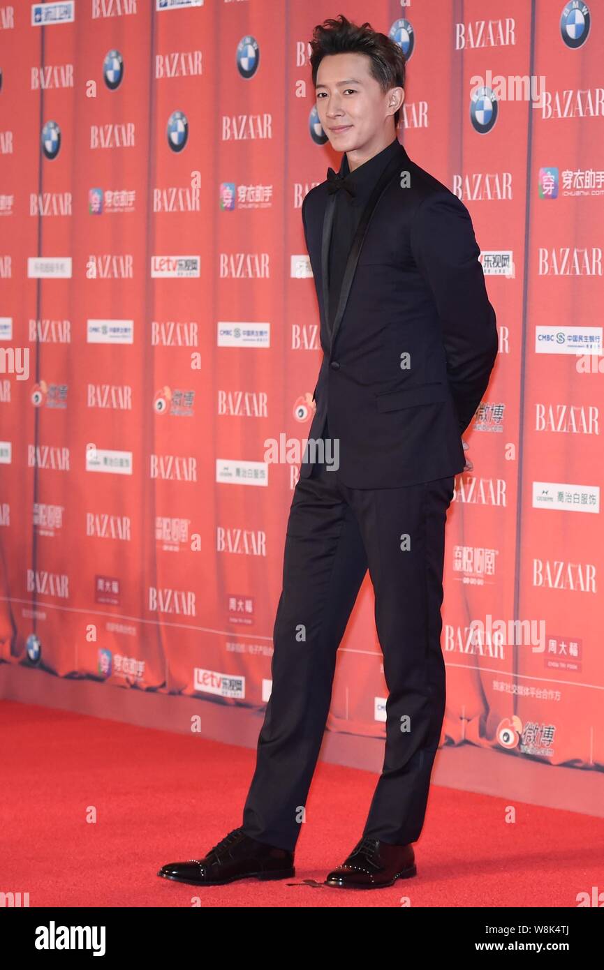 Chinese singer and actor Han Geng arrives on the red carpet for the ...