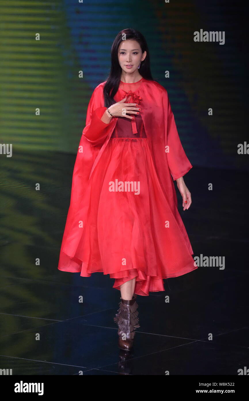 Taiwanese model and actress Lin Chi-ling parades at the fashion show of ...