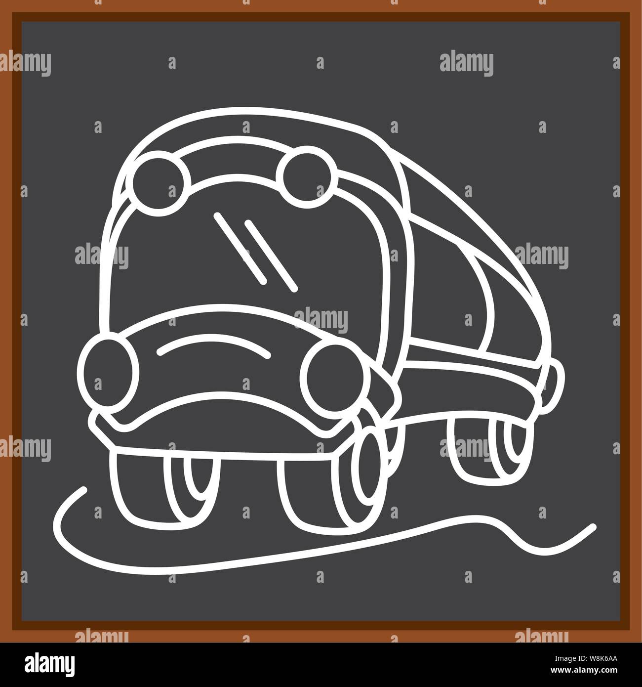 classroom board with drawing of school bus vector illustration design ...