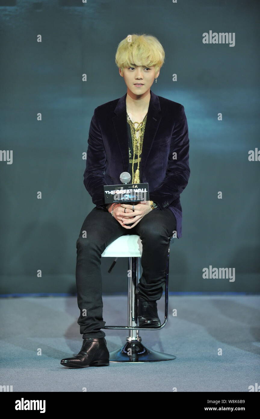 Chinese singer and actor Lu Han attends a press conference for his new ...