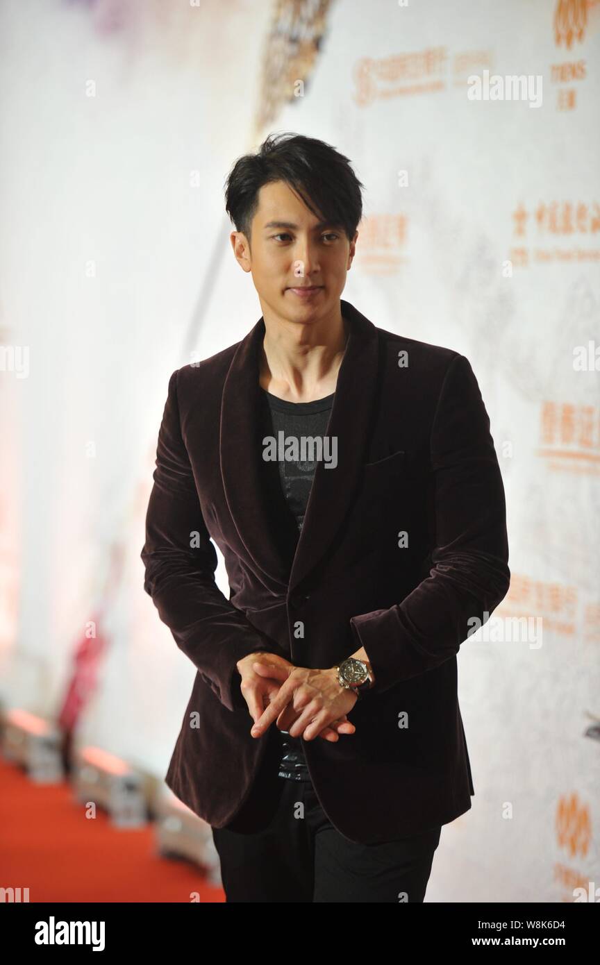 Bruneian actor Wu Chun poses on the red carpet for the premiere of his ...