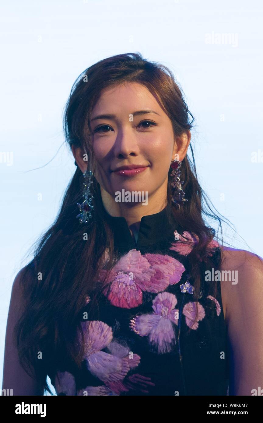 Taiwanese actress Lin Chi-ling poses during a press conference for the ...