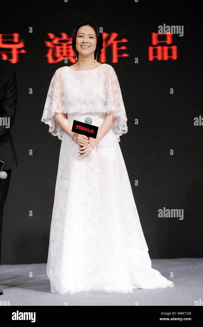 Chinese actress Zhang Ziyi poses during a press conference for her new ...