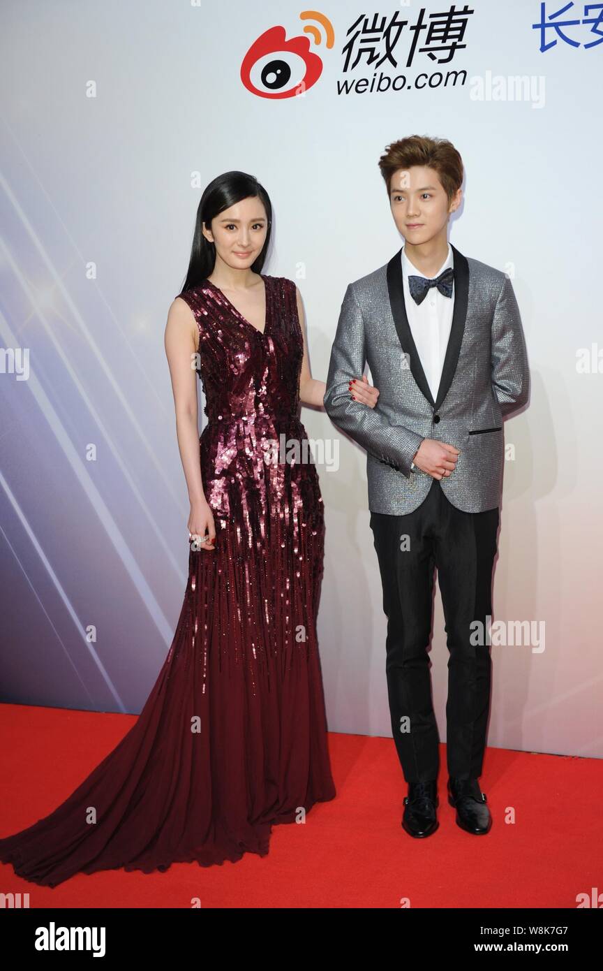 Chinese Actress Yang Mi, Singer And Actor Lu Han Pose At A, 41% OFF