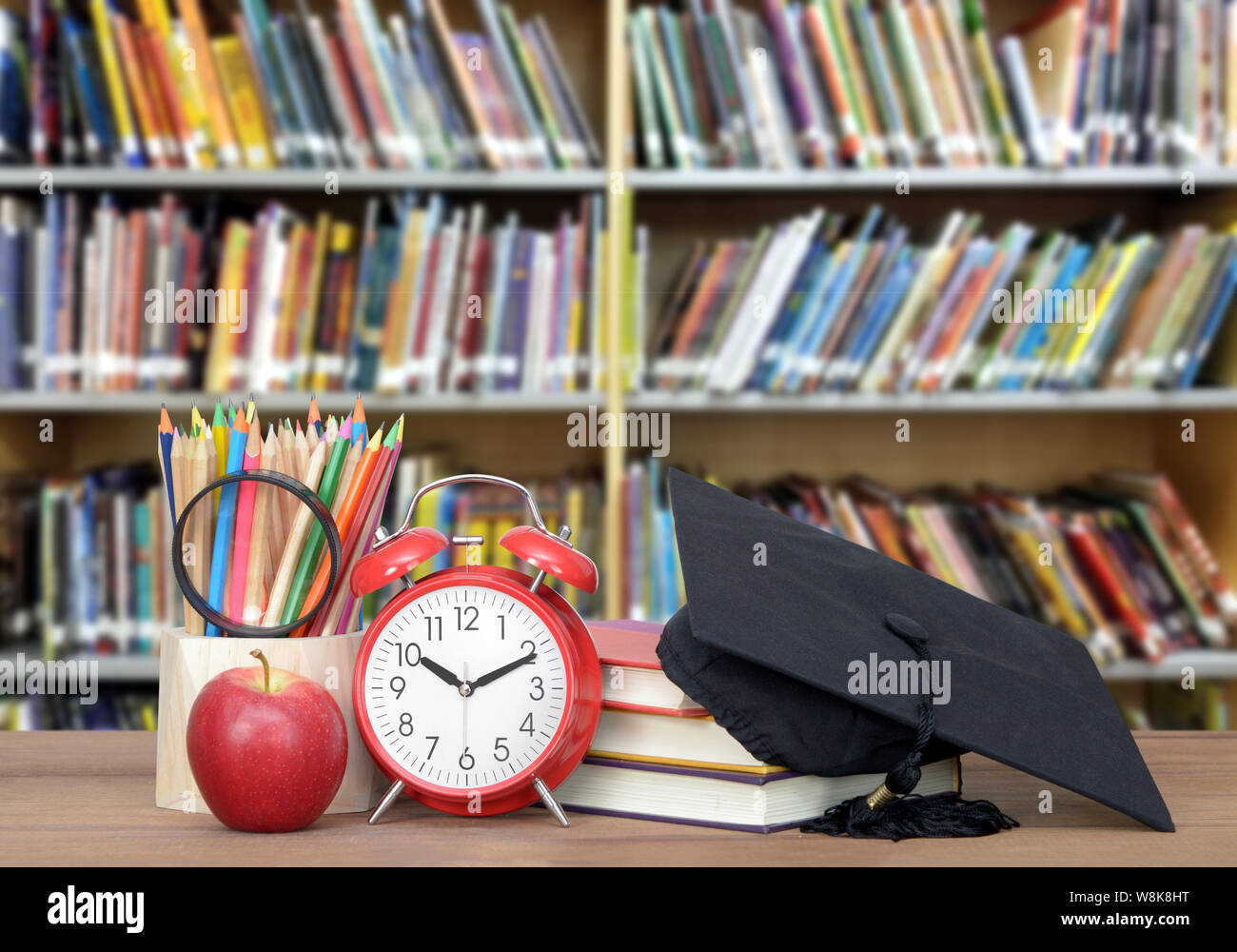 library and education concept Stock Photo - Alamy