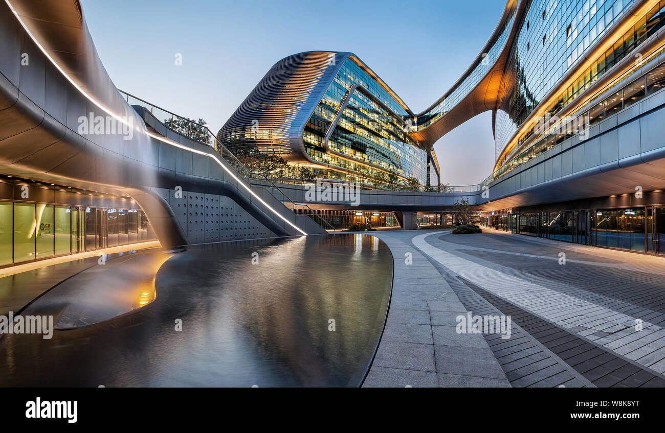 View of the Sky Soho designed by Iraqi-British architect Zaha Hadid in ...