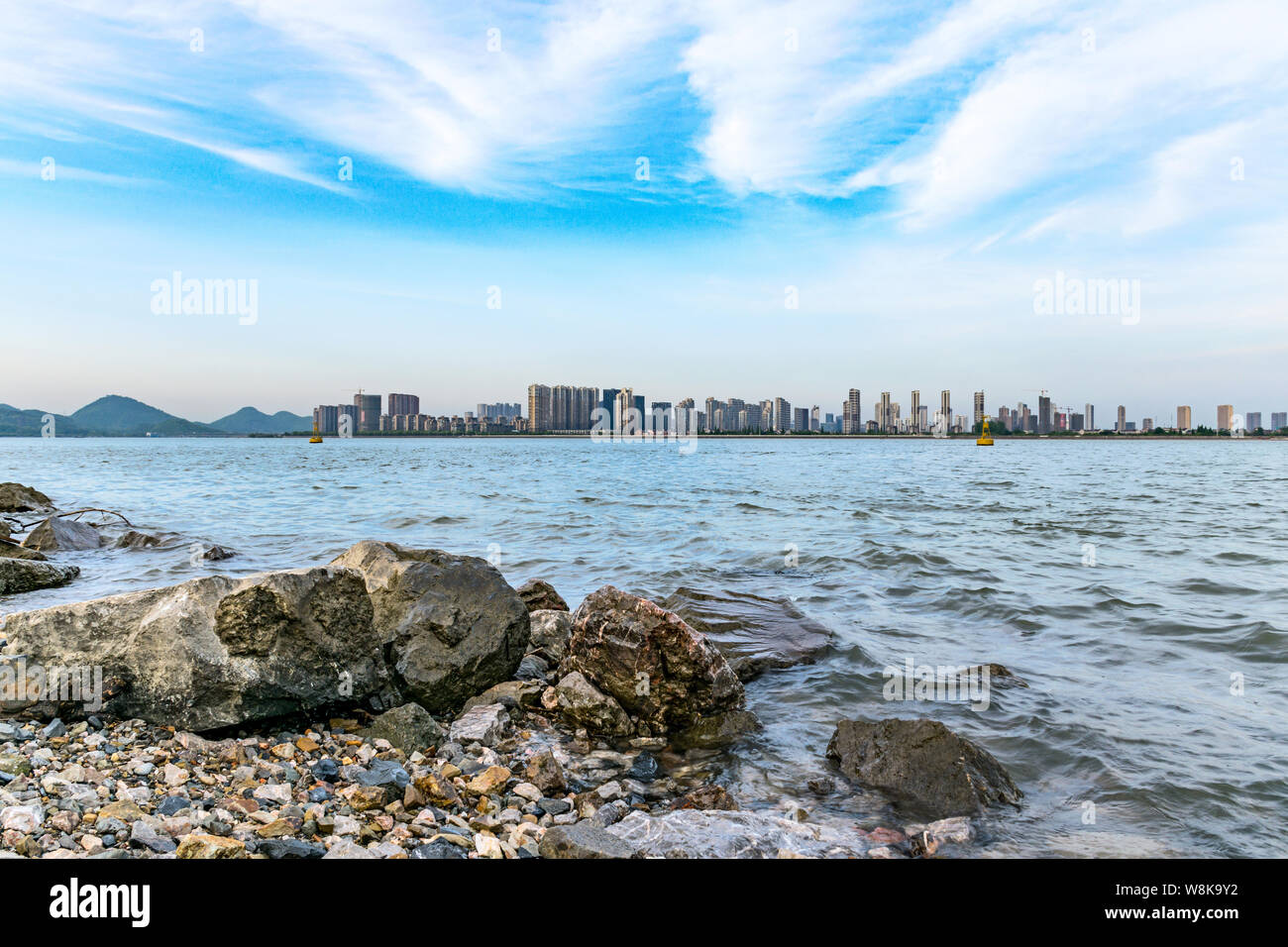 Skyline of Qianjiang New Town in Hangzhou city, east China's Zhejiang ...