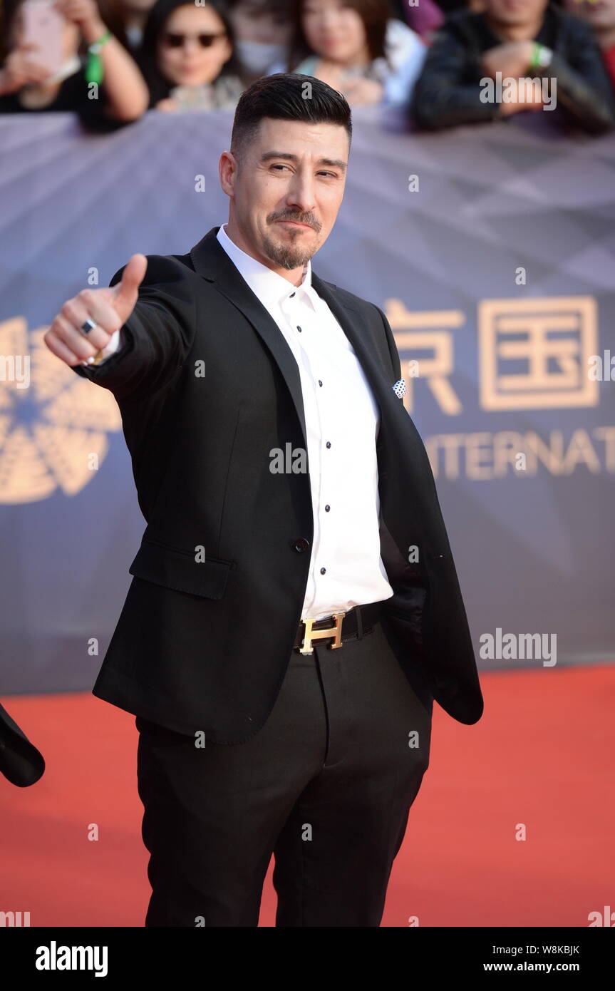 French actor David Belle arrives for the red carpet for the closing ...