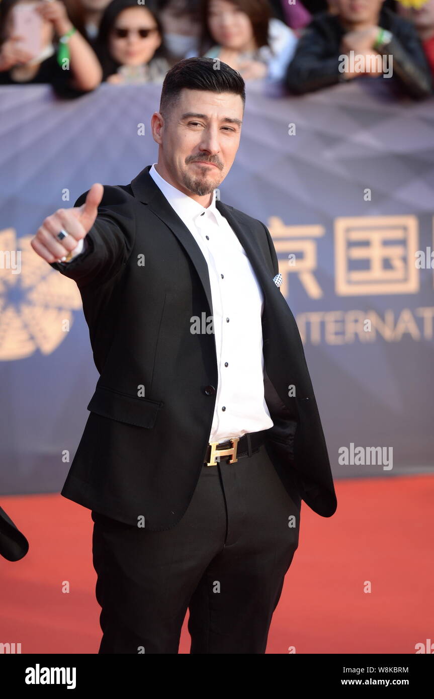 French actor David Belle arrives for the red carpet for the closing ...