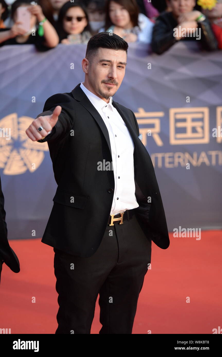 French actor David Belle arrives for the red carpet for the closing ...