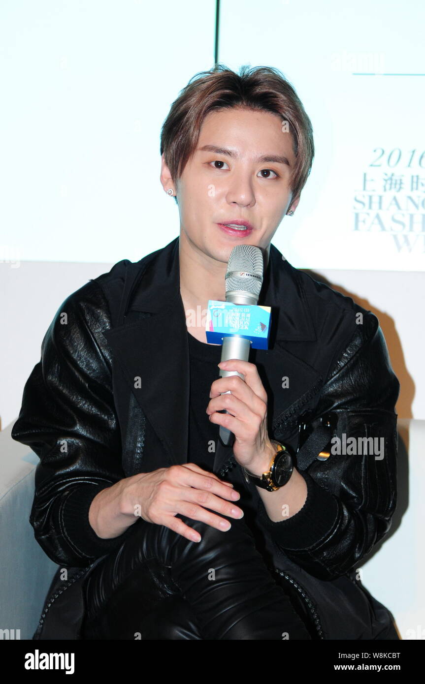 South Korean singer and actor Kim Jun-su attends the fashion show of no ...