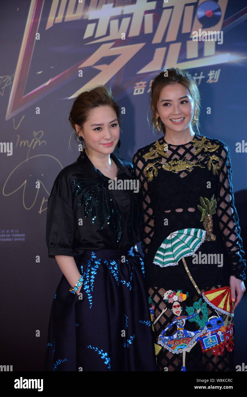 Singers and actresses Gillian Chung, left, and Charlene Choi of Hong ...
