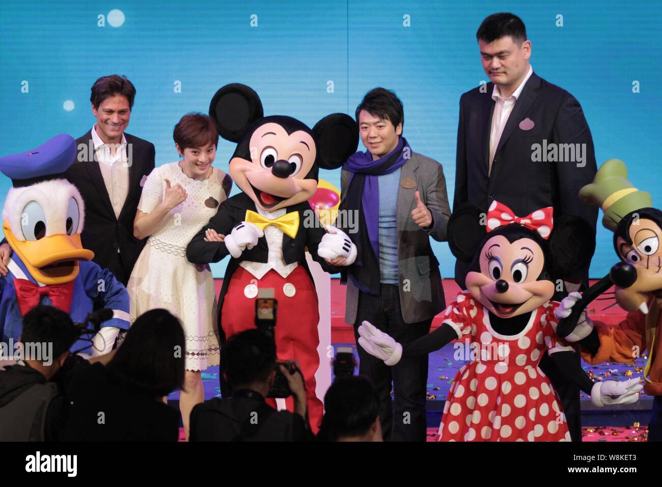 (From left) Philippe Gas, general manager of Shanghai Disney Resort ...