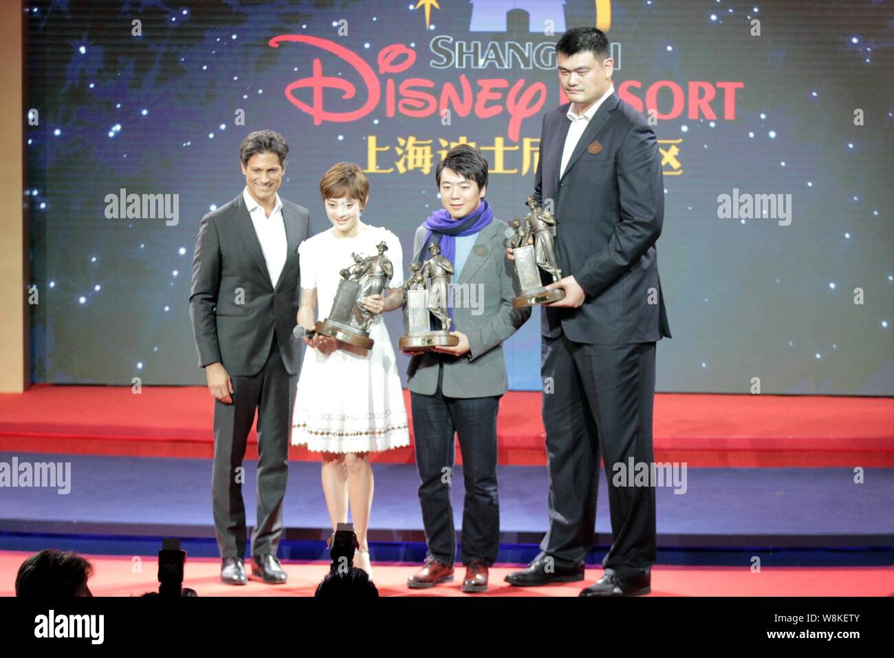 (From left) Philippe Gas, general manager of Shanghai Disney Resort ...
