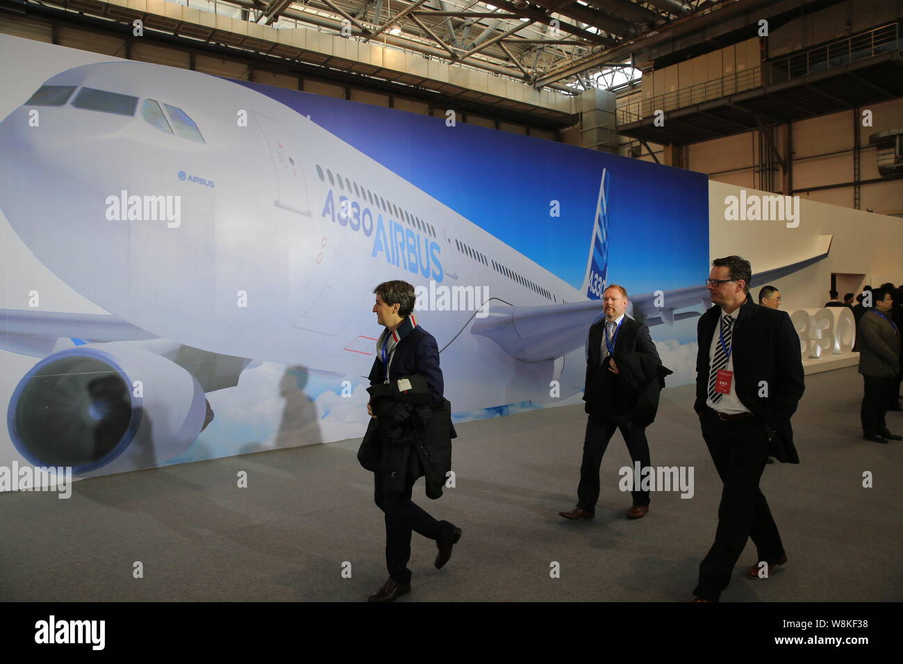 People attend the ground-breaking ceremony for the A330 Completion and ...
