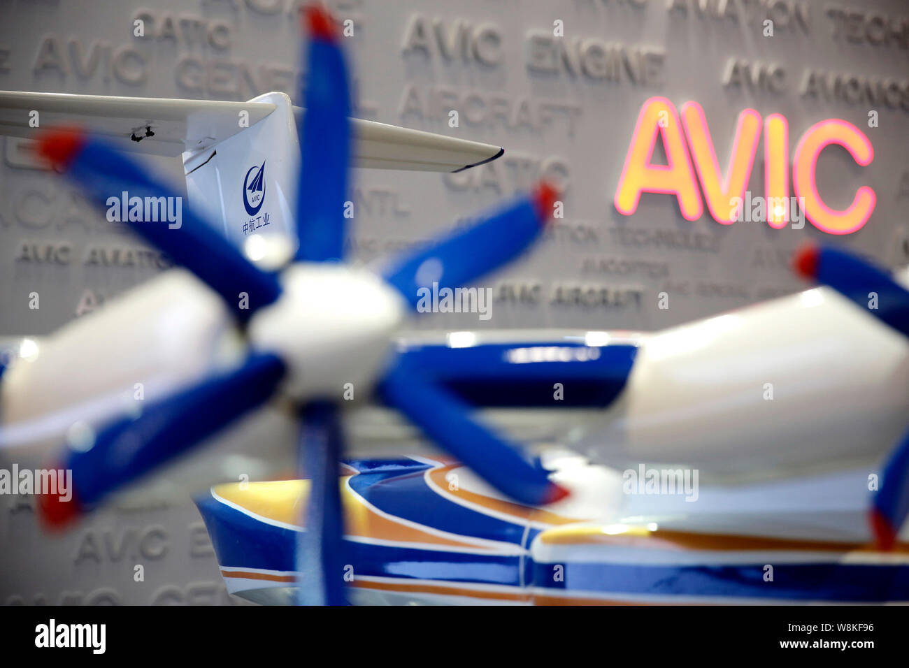 --FILE--A model plane is on display at the stand of AVIC (Aviation ...