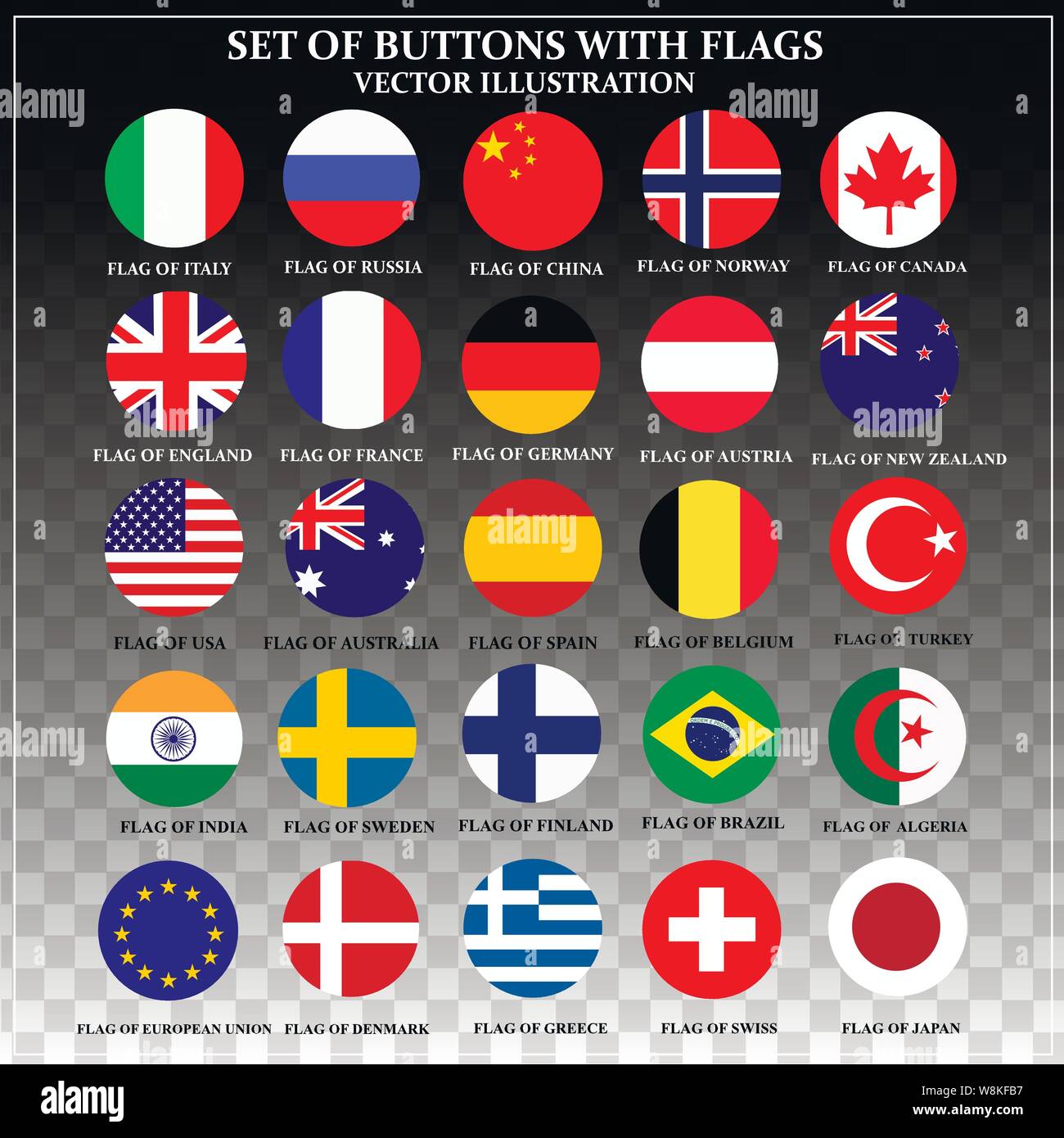 Set of banners with flags. Colorful illustration with flags of the ...