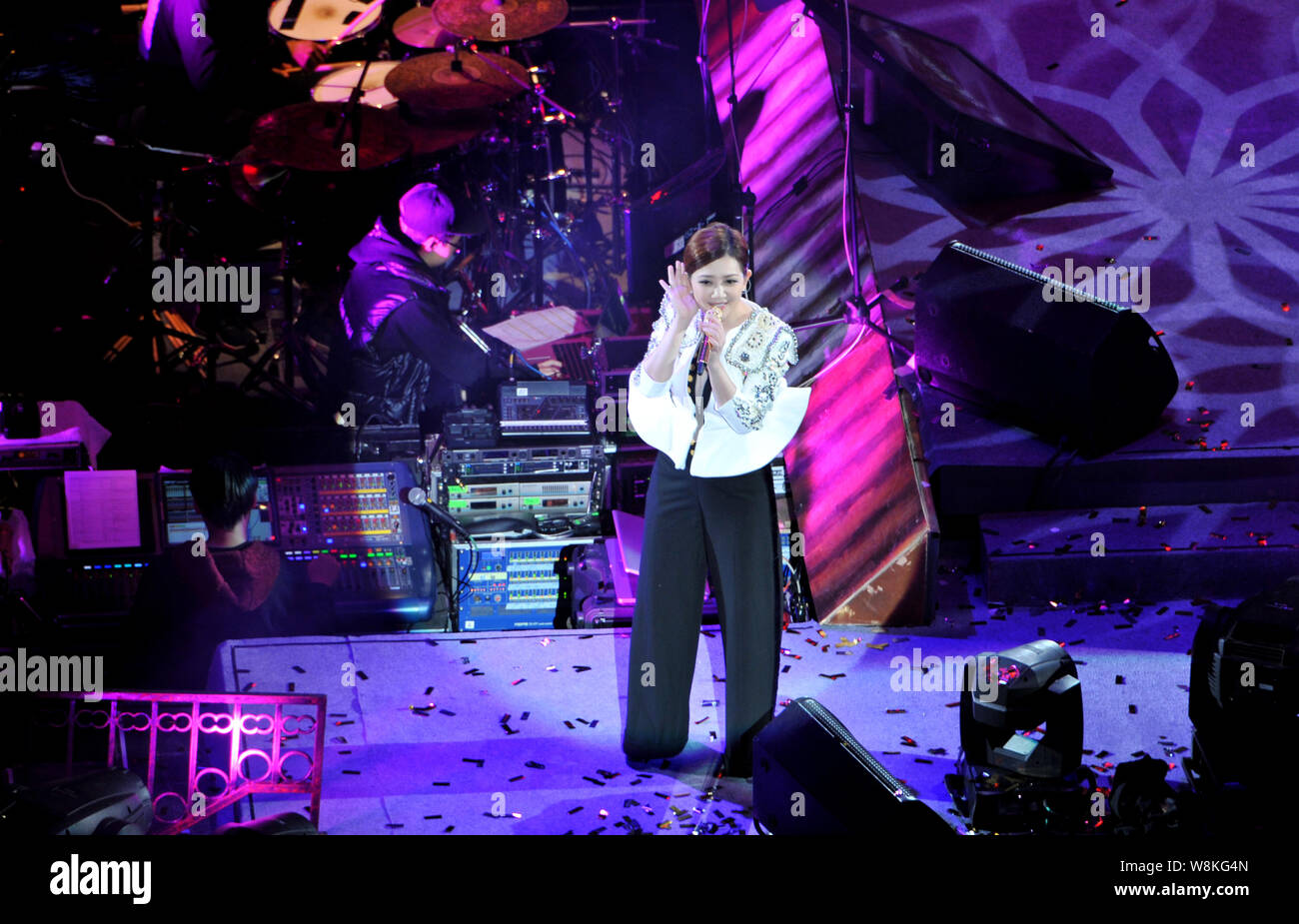 Malaysian singer Fish Leong performs during her China tour concert in ...