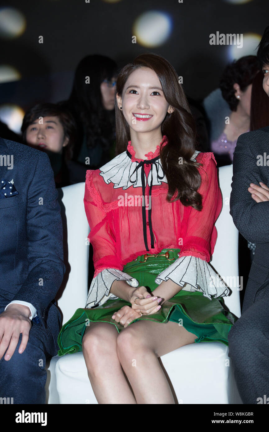 Singer and actress Im Yoon-ah (Yoona), right, of South Korean girl group Girls' Generation ...