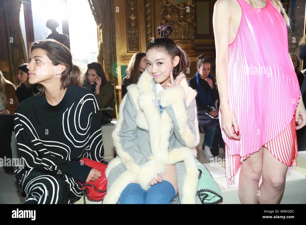 Chinese actress Lin Yun, right, and Argentine actress Calu Rivero, left ...