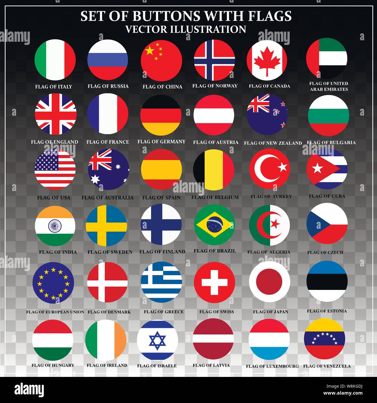 Bright set of banners with flags. Colorful illustration with flags of ...