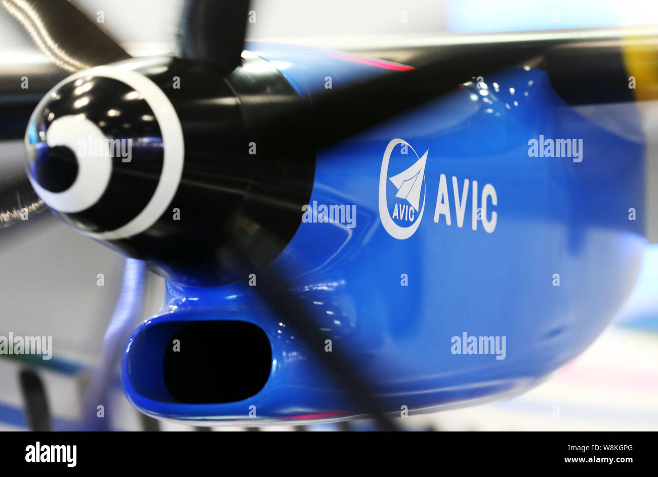 --FILE--A model plane is on display at the stand of AVIC (Aviation ...