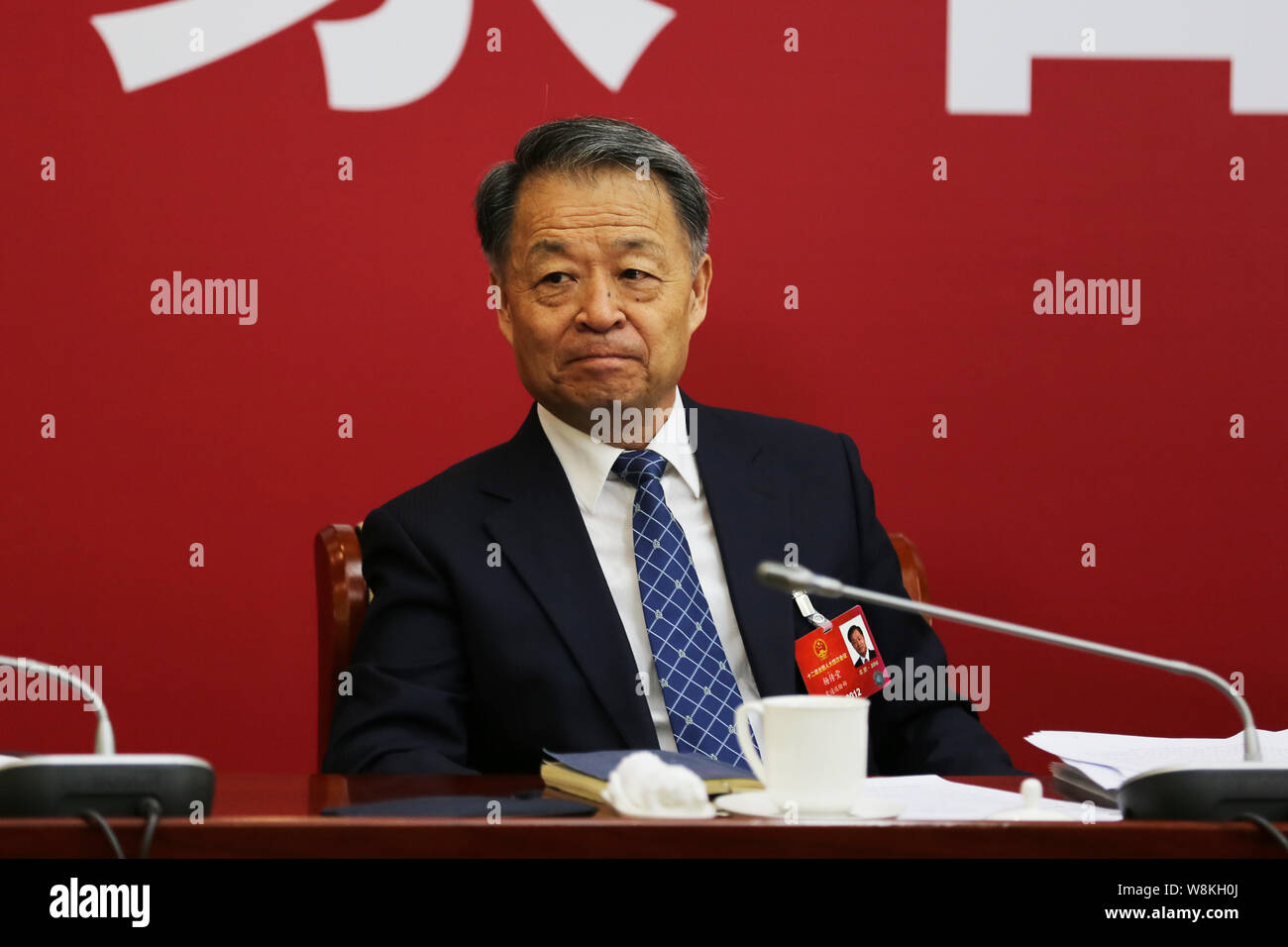 Chinese Minister of Transport Yang Chuantang attends a panel discussion ...