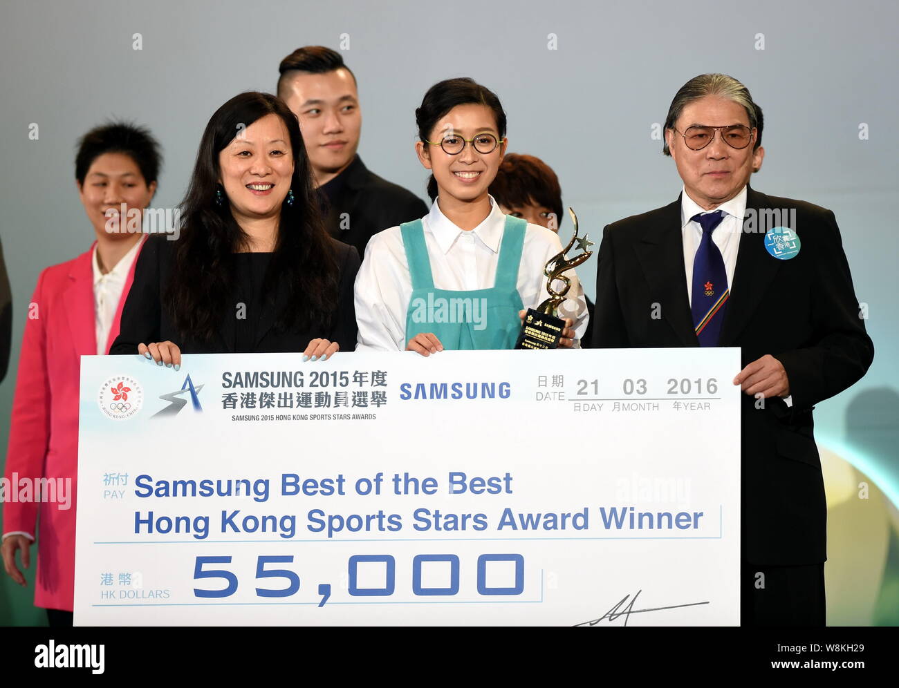 Hong Kong tycoon Timothy Fok Tsun-Ting, right, poses with Hong Kong ...